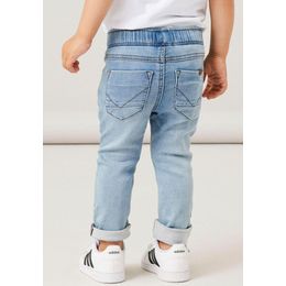 name it Jungen Schlupfjeans "NMMRYAN SLIM SWE JEANS 2472-TH NOOS", blau, Gr. 98, leichte Abriebeffekte, Denim/Jeans, Obermaterial: 70% Baumwolle, 27%