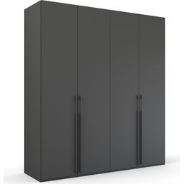 Dreht&uuml;renschrank Rauch "Kleiderschrank Schrank Garderobe W&auml;scheschrank SKAT PURE", grau (graphit), B:201cm H:235cm T:63cm, Holzwerkstoff, Schr&auml;nke, Dreht&uuml;renschrank, elegante Griffstangen und praktischer Innenausstattung MADE IN GERMANY