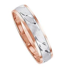 Firetti Damen Trauring "Schmuck Geschenk Gold 375 Hochzeit Ehering Trauring "LIEBE"", 20, ohne Brillant, Ros&eacute;gold 375 Wei&szlig;gold 375, 5mm, rosa,