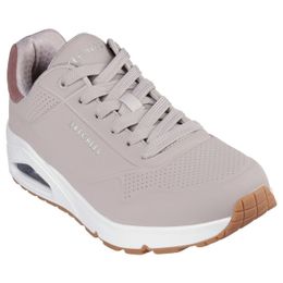 Skechers Damen Sneaker "UNO-SUITED ON AIR", Gr. 44, grau, Lederimitat, Veloursleder, Schuhe, Freizeitschuh, Halbschuh, Schn&uuml;rschuh mit modischer