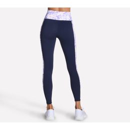 Skechers Damen Leggings "GOWALK BLOCK FL HW LEGGING", blau, Gr. L, Obermaterial: 88% Nylon, 12% Elasthan, Hosen, sportlicher Stil, f&uuml;r Fitness und