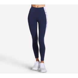 Skechers Damen Leggings "GOWALK BLOCK FL HW LEGGING", blau, Gr. XXL, Obermaterial: 88% Nylon, 12% Elasthan, Hosen, sportlicher Stil, f&uuml;r Fitness und