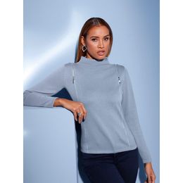CR&Eacute;ATION L CREATION L Damen Strickpullover "Pullover", blau, Gr. 38, unifarben, 60% Viskose, 40% Baumwolle, Pullover