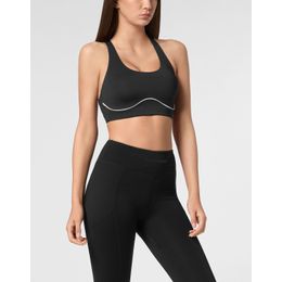 Plein Sport Damen Lauftop "Sport BH", schwarz, Gr. XS, Obermaterial: 75% Polyamid, 25% Elasthan; Futter: 87% Polyester, 13% Elasthan, Tops