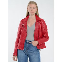Maze Damen Lederjacke "4202129", rot, Gr. XS, Obermaterial: 100% Schafsleder. Innenfutter: 100% Baumwolle. &Auml;rmelfutter: 100% Polyester, Jacken
