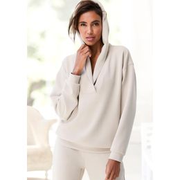 Damen Hoodie, French Connection, Gr. 32, beige, Obermaterial: 55% Viskose, 40% Polyester, 5% Elasthan, unifarben, Basic, Sweatshirts, mit