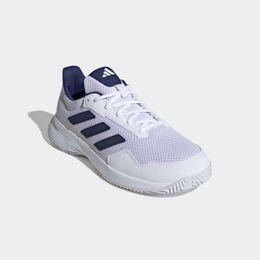 Tennisschuh adidas Performance "COURT SPEC 2", Damen, Gr. 42, wei&szlig; (cloud wei&szlig;, dunkelblau, ftwr wei&szlig;), Synthetik, Textil, Schuhe, Hardcourt-Schuh, Allcourt-Schuh