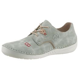 Rieker Damen Sneaker, Gr. 41, gr&uuml;n, Nubuklederimitat, Schuhe, im Sportslook, Freizeitschuh, Halbschuh, Schn&uuml;rschuh