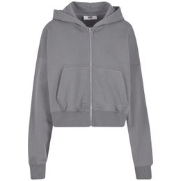 DEF Damen Sweatjacke "DEF DEF Zip Hoodie"steel grau, Gr. L, unifarben, 80% Baumwolle, 20% Polyester, Sweatjacken