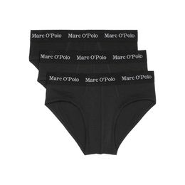 Marc O'Polo MARC O'POLO Herren Slip "Essentials", Gr. L, schwarz, Obermaterial: 95% Baumwolle, 5% Elasthan, kontrastfarbene Details, Unterhosen, mit verst&auml;rkter