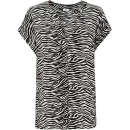 bonprix Damen Tunika, schwarz, Gr. 46, Obermaterial: 100% Viskose, Tuniken, eleganter Look, Kurzarm-Design, Regular Fit, mit Henley-Kragen