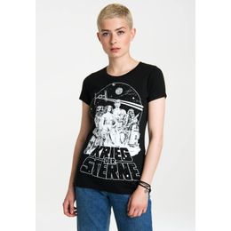 logoshirt Damen T-Shirt "Krieg der Sterne - Star Wars", schwarz, Gr. XS, bedruckt, 100% Baumwolle, Shirts, mit coolem Frontprint