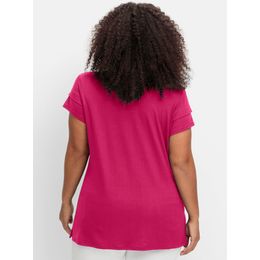 Damen V-Shirt "Shirt", pink, Gr. 48, sheego by Joe Browns, unifarben, 95% Viskose, 5% Elasthan, Shirts