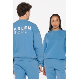 Harlem Soul Damen Sweater, blau, Gr. XXL, bedruckt, angeraute Sweatware, Material: 65% Baumwolle, 35% Polyester, Sweatshirts, mit weicher Innenseite