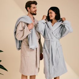 Bademantel s.Oliver, L:114cm, grau, Walkfrottier, Hausm&auml;ntel, "s. Oliver Bademantel, ideal f&uuml;r Sauna & Spa, Hotelbademantel", Kapuze mit dezenter