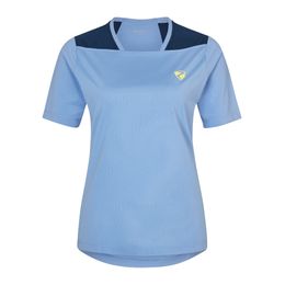 Ziener Damen T-Shirt "NADELIA", blau, Gr. 42, Obermaterial: 1. 92% Polyester, 8% Elasthan; 2. 85% Polyester, 15% Baumwolle, Shirts