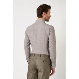 DESOTO Herren Langarmhemd "Jerseyhemd Casual Kent", braun, Gr. L, gemustert, mehrfarbig, Jersey, Obermaterial: 100% Baumwolle, Hemden