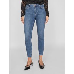 Vila Damen Skinny-fit-Jeans "VISARAH WU02 RW SKINNY JEANS - NOOS", blau, Gr. XS, unifarben, Denim/Jeans, Obermaterial: 82% Baumwolle, 10% sonstige