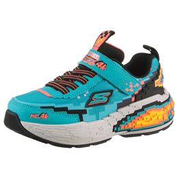 Skechers M&auml;dchen Sneaker "MEGA-CRAFT 4K", Gr. 30, blau, Lederimitat, Textil, kontrastfarbene Details, Schuhe, Klettschuh im coolen Pixel-Look,