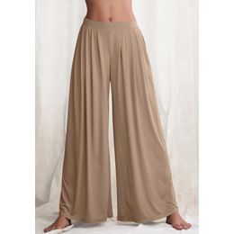 Lascana Damen Schlupfhose "Extra Weit", Gr. 40, blau, Single Jersey, Obermaterial: 93% Polyester, 7% Elasthan, unifarben, Hosen, mit extraweit