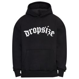 Kapuzenpullover DROPSIZE "Dropsize Herren Dropsize Super Heavy Future Is Ours Hoodie", Herren, Gr. S, schwarz, 70% Baumwolle, 30% Polyester, unifarben, relaxed fit, ohne Ausschnitt, Pullover Kapuzenpullover