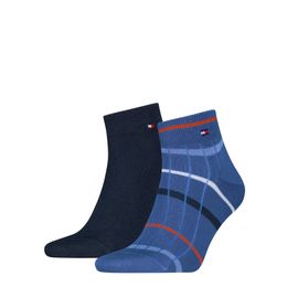 Tommy Hilfiger Herren Kurzsocken "TH MEN QUARTER 2P SUMMER BRETON", Gr. 43blau, Obermaterial: 74% Baumwolle, 25% Polyamid, 1% Elasthan, Socken