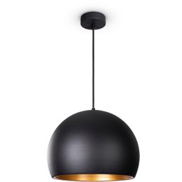 Paco Home Pendelleuchte "JOHN", schwarz (schwarz, gold), 1, &Oslash; 36cm H: 27cm, Leuchten, Pendelleuchte