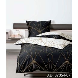 Wendebettw&auml;sche Janine "J. D. 87054", braun (bronzebraun, schwarz), B/L: 200cm x 220cm, 1 Stk., 2 Stk., Mako-Satin, B/L: 80cm x 80cm & 80cm x 80cm, 3 Stk., Mako-Satin, Obermaterial: 100% Baumwolle, Bettw&auml;sche, Wendebettw&auml;sche, Bettw&auml;sche aus Baumwolle mit grafischem Muster, Markenrei&szlig;verschluss