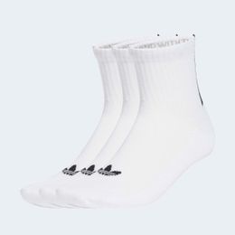 Sportsocken adidas originals "3S 1/4 SOCKS 3P", Herren, Gr. XL (46/48), wei&szlig; (wei&szlig;, wei&szlig;, wei&szlig;), Obermaterial: 60% Baumwolle, 37% Polyester, 2% Elasthan, 1% sonstige Fasern, Socken Sportsocken, f&uuml;r sportive Aktivit&auml;ten und Laufen, 3-Streifen auf der R&uuml;ckseite
