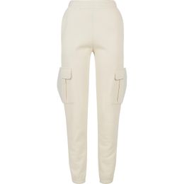 Urban Classics Damen Jogginghose "Urban Classics Damen Ladies High Waist Cargo Sweat Pants"sandwei&szlig;, Gr. 4XL, unifarben, 65% Baumwolle, 35%