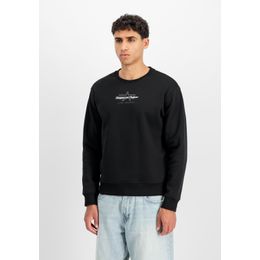Sweater Alpha Industries "Foam ML Sweatshirt", Herren, Gr. XXL, schwarz, Obermaterial: 80% Baumwolle, 20% Polyester, regular fit, Sweatshirts Sweater