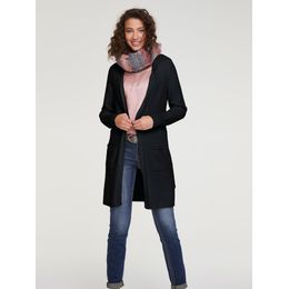 Damen Longstrickjacke, schwarz, Gr. 40, Linea Tesini BY HEINE, unifarben, 52% Viskose, 26% Polyester, 22% Polyamid, Strickjacken