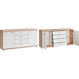 Kommode Procontour "Sun BESTSELLER", wei&szlig; (eichefarbe, wei&szlig;), B:150cm H:74cm T:35cm, Sideboards, Kommode, H&ouml;he 74 cm, variabel verstellbaren Einlegeb&ouml;den
