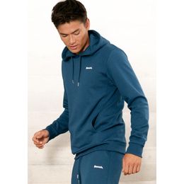 Herren Hoodie, BENCH. LOUNGEWEAR, Gr. 52, blau, angeraute Sweatware, Obermaterial: 60% Baumwolle, 40% Polyester, unifarben, Basic, Sweatshirts,