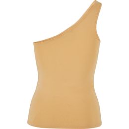 Urban Classics Damen Yoga & Relax Shirt "Urban Classics Damen Ladies Asymmetric Top"paleorange, Gr. XL, unifarben, 95% Baumwolle, 5% Elasthan, Shirts