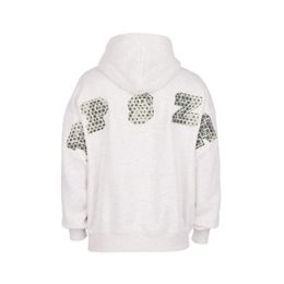 DROPSIZE Herren Kapuzenpullover "Dropsize CAMO PATCH HOODIE", wei&szlig;, Gr. S, mehrfarbig, 70% Baumwolle, 30% Polyester, Pullover