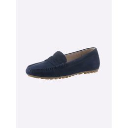 Caprice Damen Slipper, Gr. 40, blau, Veloursleder, Schuhe