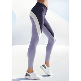 active by Lascana LASCANA ACTIVE Damen Sporthose, blau, Gr. S, mehrfarbig, Single Jersey, Obermaterial: 95% Baumwolle, 5% Elasthan, Hosen, Sportleggings aus