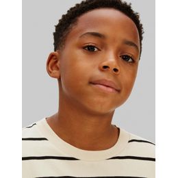 Jungen Langarmshirt, beige, Gr. 14, Calvin Klein Jeans, gemustert, gestreift, mehrfarbig, Single Jersey, Obermaterial: 100% Baumwolle, Shirts,