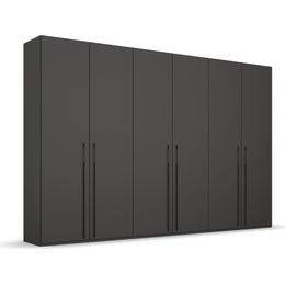 Dreht&uuml;renschrank Rauch "Kleiderschrank Schrank Garderobe W&auml;scheschrank SKAT PURE", grau (graphit), B:301cm H:235cm T:63cm, Holzwerkstoff, Schr&auml;nke, Dreht&uuml;renschrank, elegante Griffstangen und praktischer Innenausstattung MADE IN GERMANY