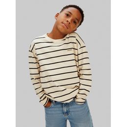Jungen Langarmshirt, beige, Gr. 14, Calvin Klein Jeans, gemustert, gestreift, mehrfarbig, Single Jersey, Obermaterial: 100% Baumwolle, Shirts,
