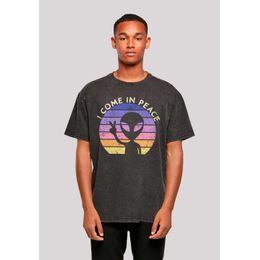 F4NT4STIC Herren T-Shirt "Alien Peace Sunset", schwarz, Gr. M, Obermaterial: 100% Baumwolle, Shirts, Premium Qualit&auml;t