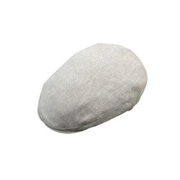 Chaplino Herren Flat Cap, beige, Gr. 57, meliert, 60% Leinen, 40% Baumwolle, Caps, aus leichtem Leinen-Mischgewebe