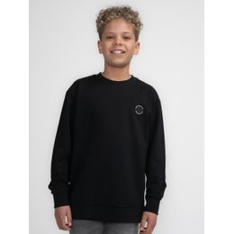 Jungen Sweater, schwarz, Gr. 116, PETROL INDUSTRIES, Obermaterial: 95% Baumwolle, 5% Elasthan, Sweatshirts, mit Pr&auml;gung auf der Brust