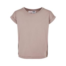T-Shirt Urban Classics "Urban Classics Damen Girls Organic Extended Shoulder Tee", M&auml;dchen, Gr. 146/152, duskrose, 100% Baumwolle, unifarben, loose fit, Rundhals, Shirts T-Shirt