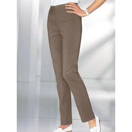 Classic Basics Damen Stretch-Hose, grau, Gr. 46, unifarben, 64% Polyester, 34% Viskose, 2% Elasthan, Hosen