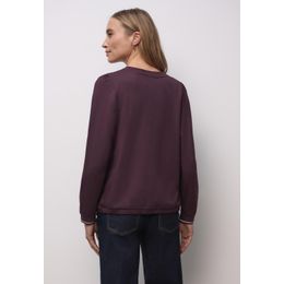 Street One Damen Langarmshirt, lila, Gr. 36, unifarben, Web, 48% Baumwolle, 48% Modal, 4% Elasthan, Shirts, im soften Baumwoll-Mix