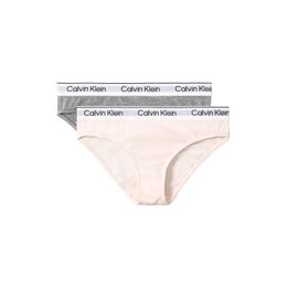 Kinder Brasilslip "2PK BIKINI", Calvin Klein Underwear, Gr. 152rosa, grau, Jersey, Obermaterial: 95% Baumwolle, 5% Elasthan, Unterhosen, mit Logobund
