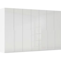 Dreht&uuml;renschrank Rauch "Kleiderschrank Schrank Garderobe W&auml;scheschrank BESTSELLER MONTCLAR", alpinwei&szlig;, glas kristallwei&szlig;, griffe wei&szlig;, B:350cm H:223cm T:60cm, Holzwerkstoff, Schr&auml;nke, Dreht&uuml;renschrank, Front in Glas/Hochglanz/Dekor/Grauspiegel in 5 Breiten MADE IN GERMANY, Topseller