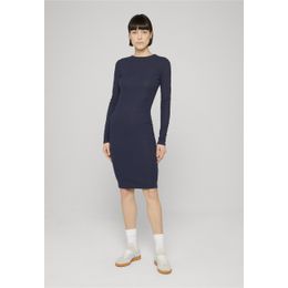 Urban Classics Damen Shirtkleid "Urban Classics Damen Ladies Rib Dress", blau, Gr. L, unifarben, 77% Viskose, 19% Polyester, 4% Elasthan, Kleider